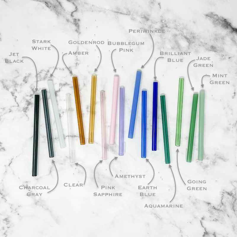Mini Glass Straw Set of 6 – Choose Your Colors | Strawesome ...